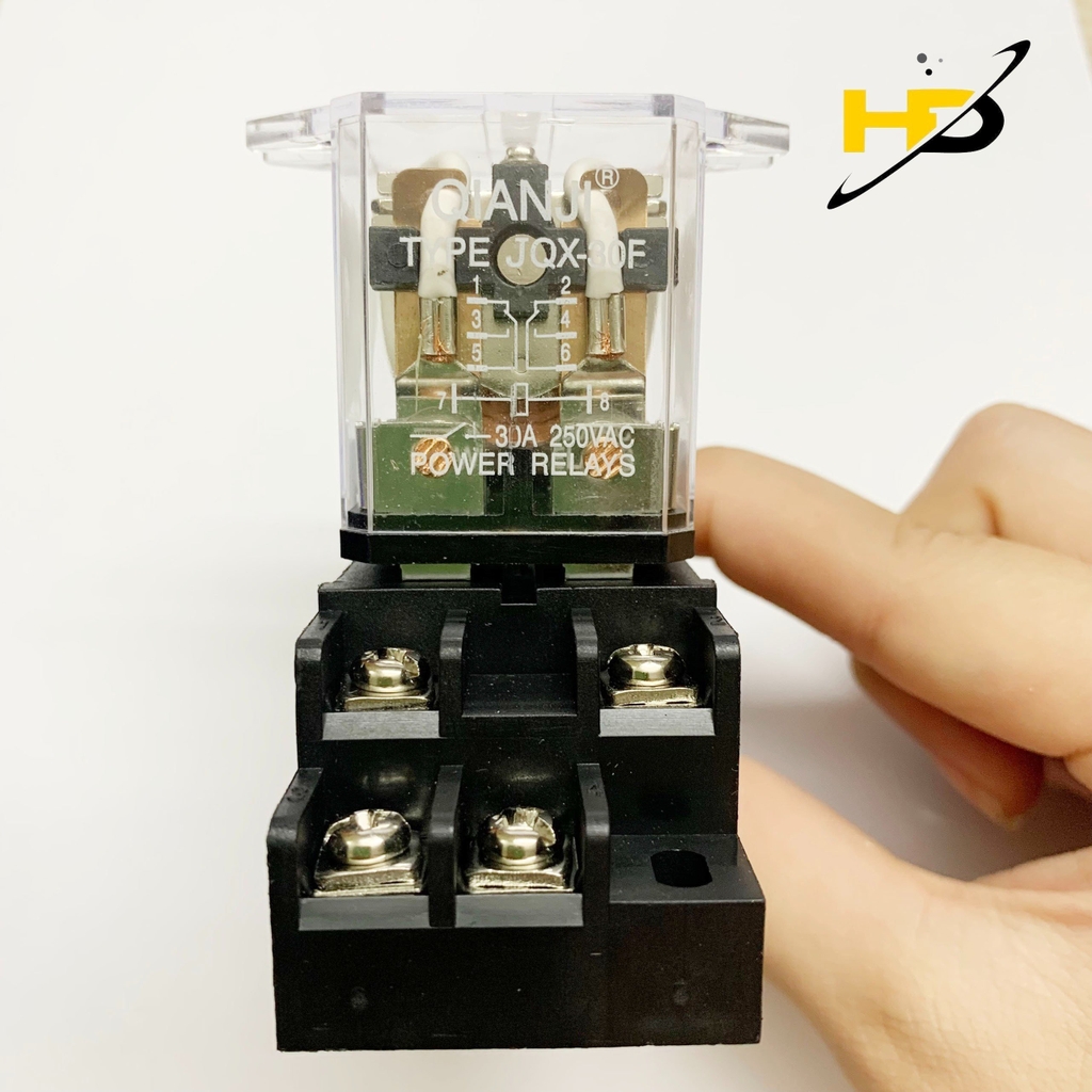 Đế Relay Trung Gian Quanji-JQX-30F 30A 24VDC 8 Chân Loại Tốt