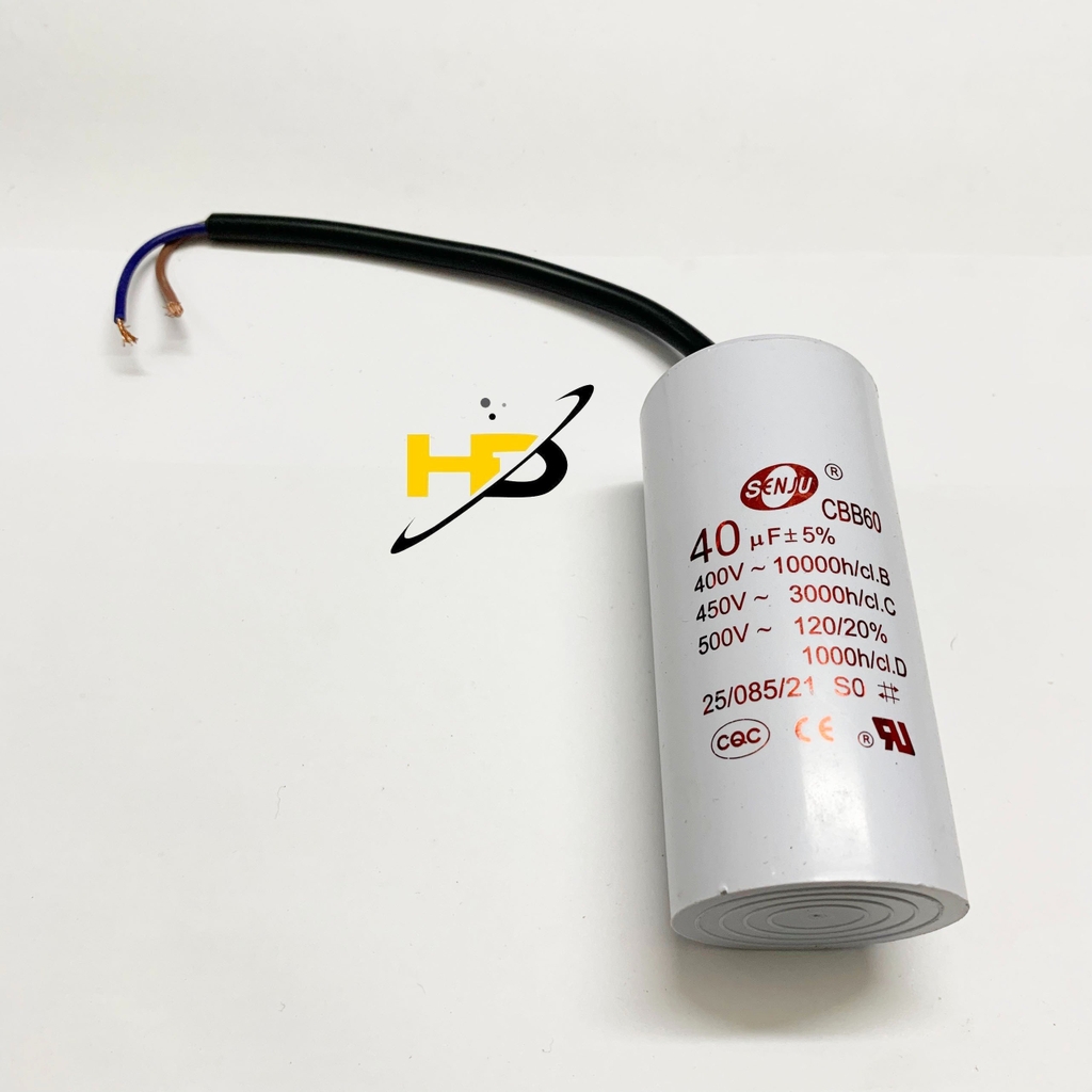 Tụ Khởi Động SENJU CBB60 40uF 450V 5% Động Cơ Xoay Chiều Loại Tốt