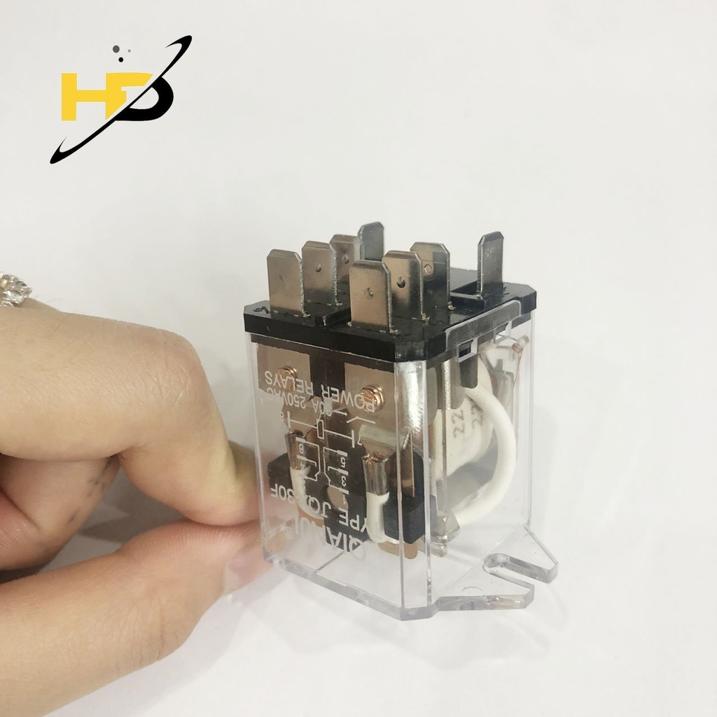 Rơ Le Kiếng - Relay Trung Gian QIANJI JQX 30F 220V 30A 8 Chân Dẹp Lớn, Chính Hãng