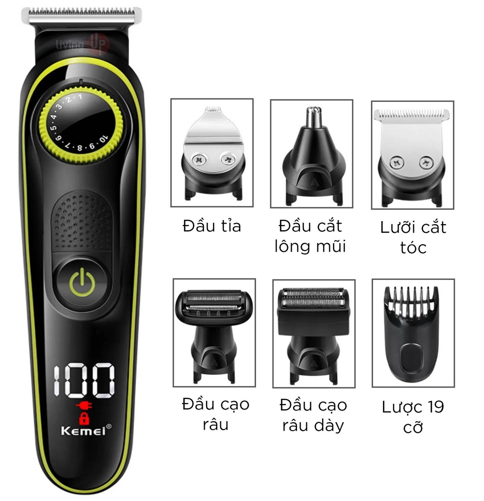 Tông đơ cắt tóc Kemei KM-696 (5-in-1)