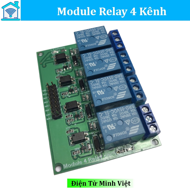Module Relay 5V 4 Kênh 10A Cách Ly Quang Điện tử Minh Việt