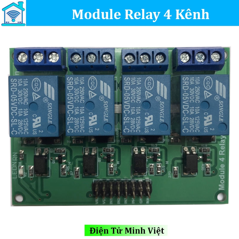 Module Relay 5V 4 Kênh 10A Cách Ly Quang Điện tử Minh Việt
