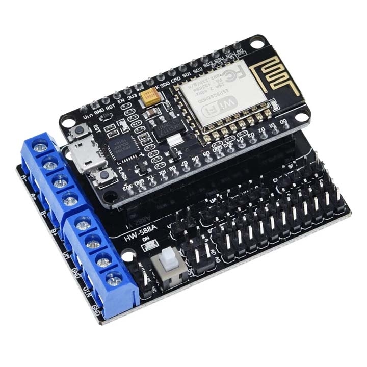 Đế Ra Chân ESP8266 NodeMCU Lua+ Motor Driver L293D Điều Khiển Động Cơ