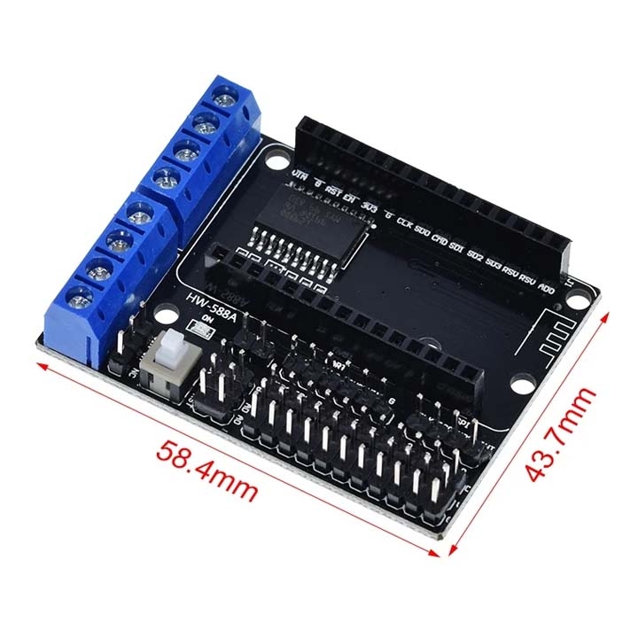 Đế Ra Chân ESP8266 NodeMCU Lua+ Motor Driver L293D Điều Khiển Động Cơ