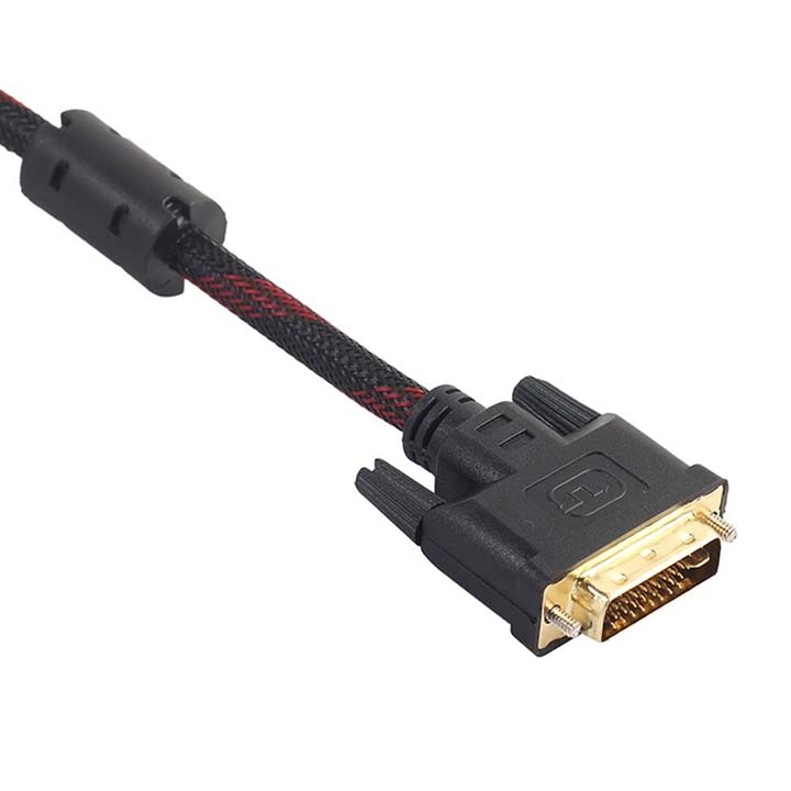 Cáp DVI Bọc Dù Dài 1,5m Chuẩn DVI-D (24+1) Truyền Tín Hiệu Màn Hình, Tivi
