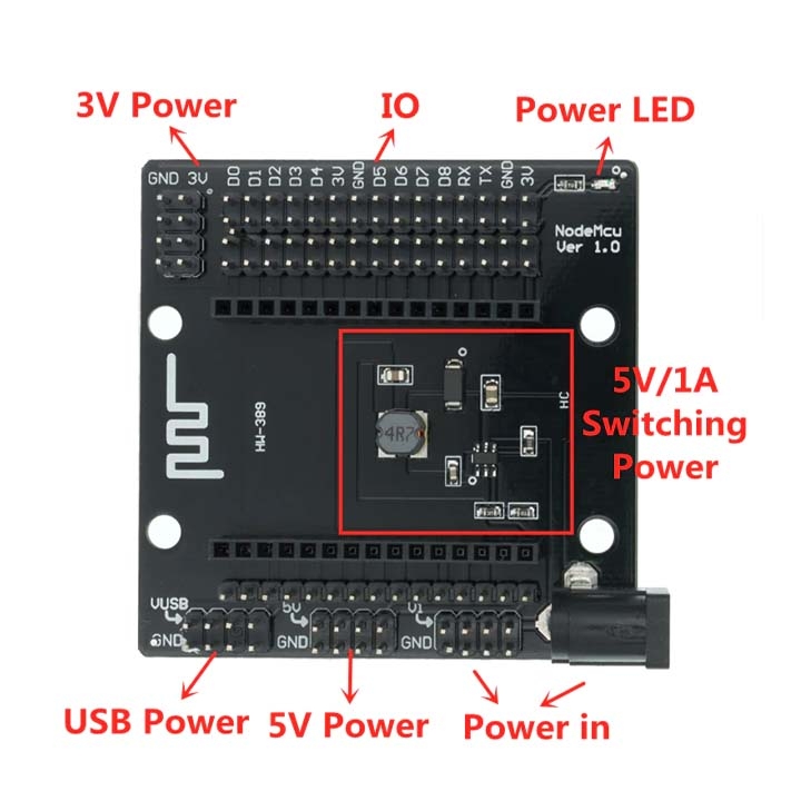 Đế Ra Chân ESP8266 NodeMCU Lua CH340