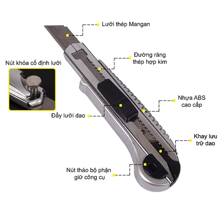 Dao Rọc Giấy Linbon LB005A (Kèm 5 Lưỡi Dao)