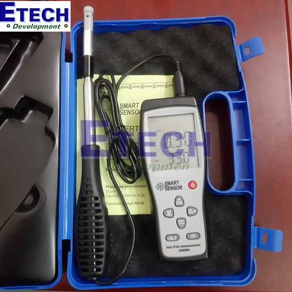 Máy đo tốc độ, lưu lượng, nhiệt độ gió SmartSensor AR866 - Etech