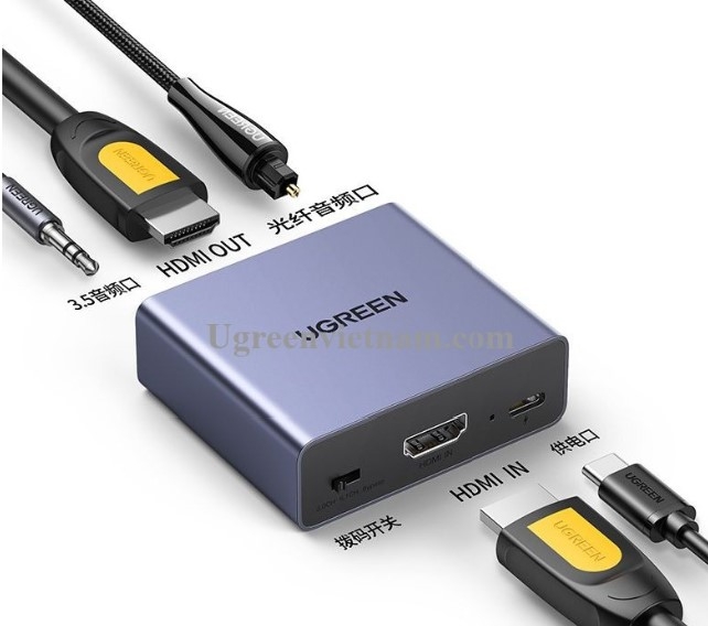 Bộ chia âm thanh hình ảnh HDMI với cổng quang OPTICAL + 3.5mm CM531