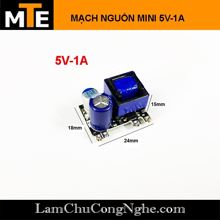 Mạch nguồn siêu mini 220V - 5V 1A 1 hàng chân - Module nguồn hạ áp cực ...