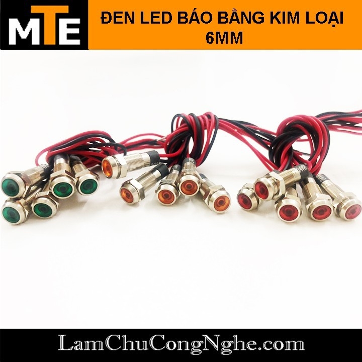 Đèn LED báo bằng kim loại chống nước 6mm MTE