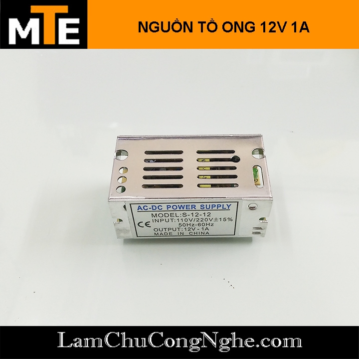 Nguồn tổ ong, nguồn led 12V 1A S-12-12 MTE