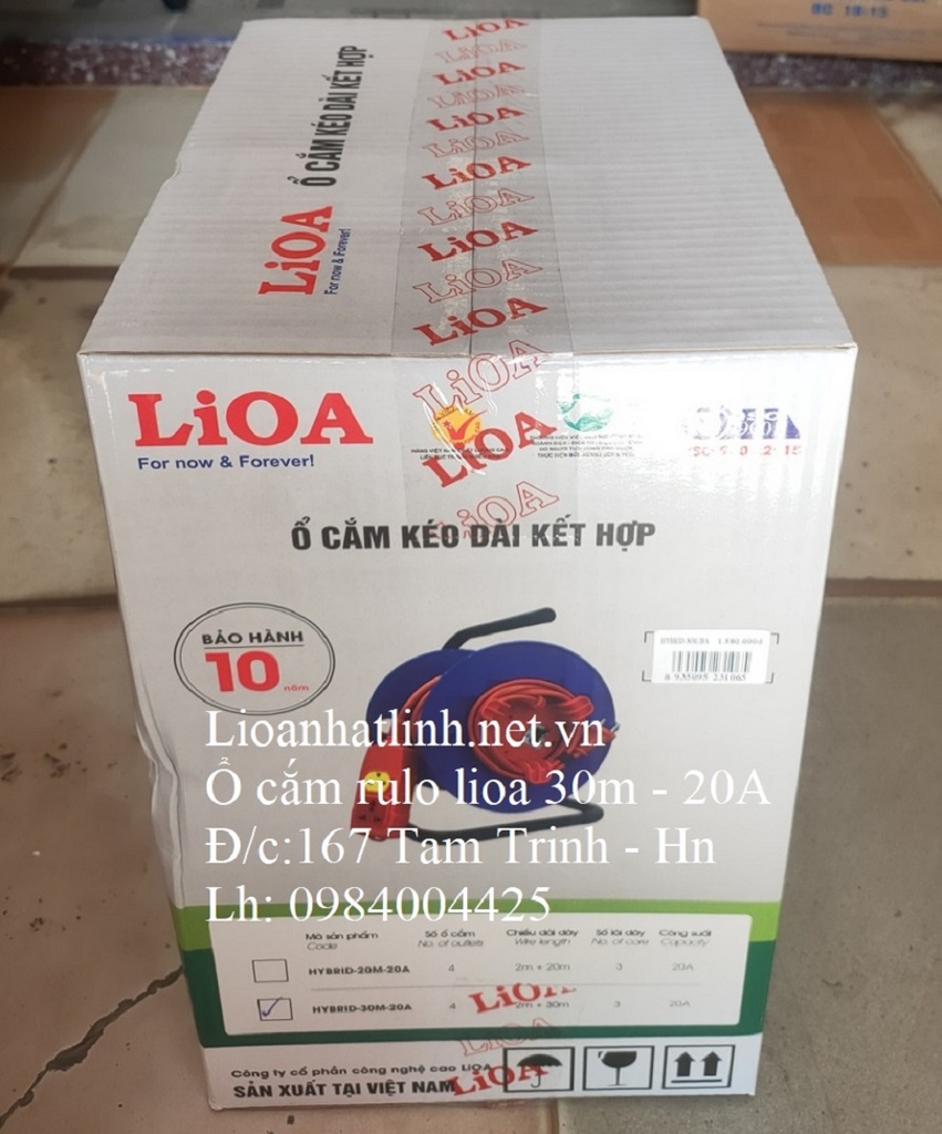 Ổ CẮM ĐIỆN RULO LIOA 30M CÔNG SUẤT 4000W - 5000W MODEL HYBRID-30M-20A