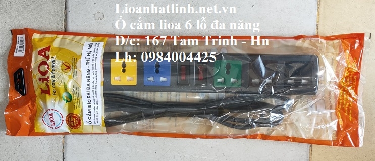 Ổ CẮM ĐIỆN LIOA 6 LỖ 3 CHẤU 3M, Ổ CẮM 6 LỖ 2 CÔNG TẮC 6D32N BÁN GIÁ RẺ