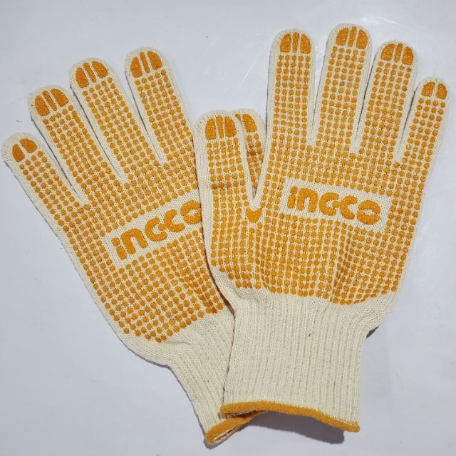 Găng tay dệt kim và có đốm chấm nhựa PVC Ingco HGVK05