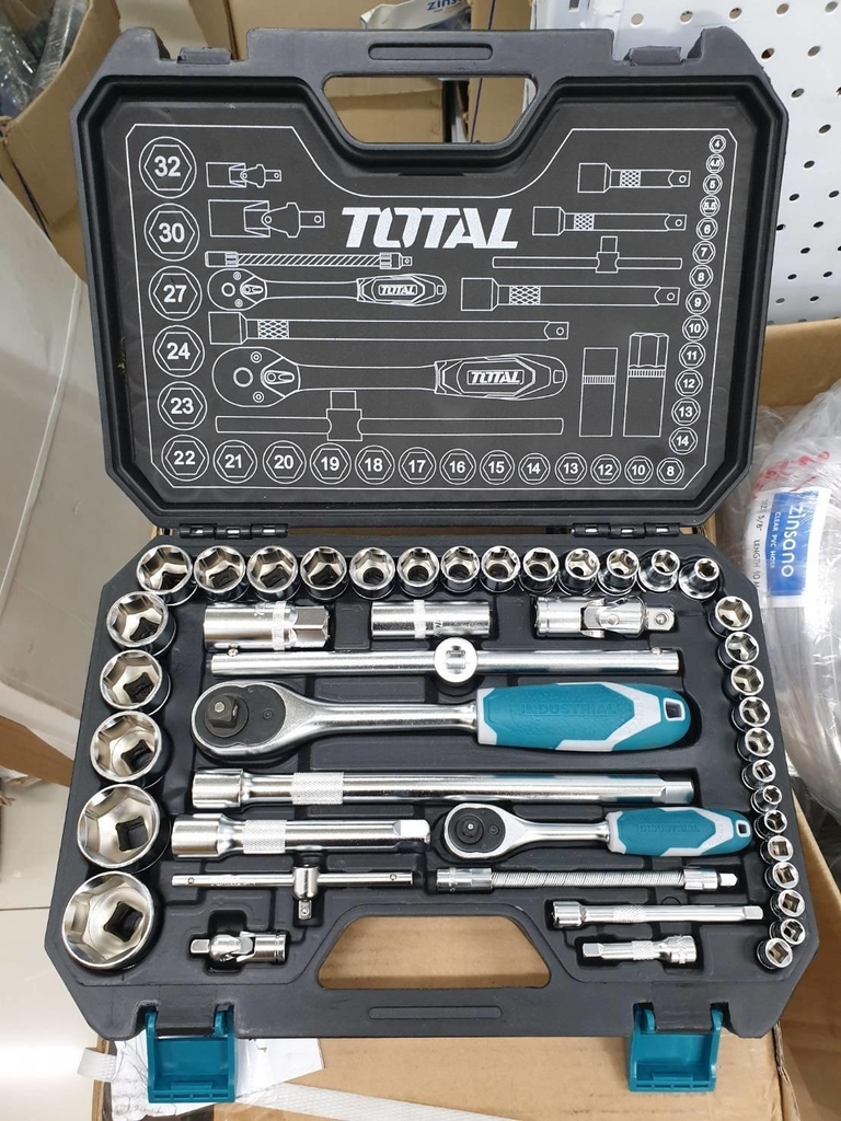 Bộ tuýp 1/2" và 1/4" 44 chi tiết Total THT421441