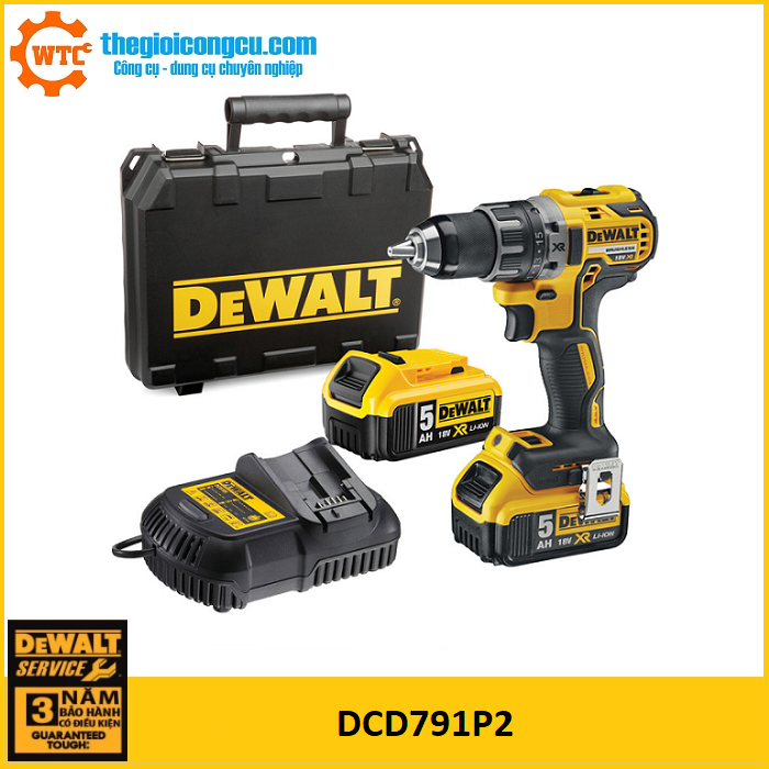 Máy khoan pin 20V Max Dewalt DCD791P2