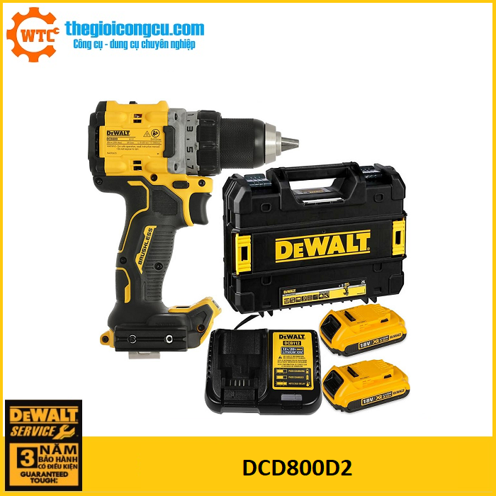 Máy khoan dùng pin 20V Max Dewalt DCD800D2