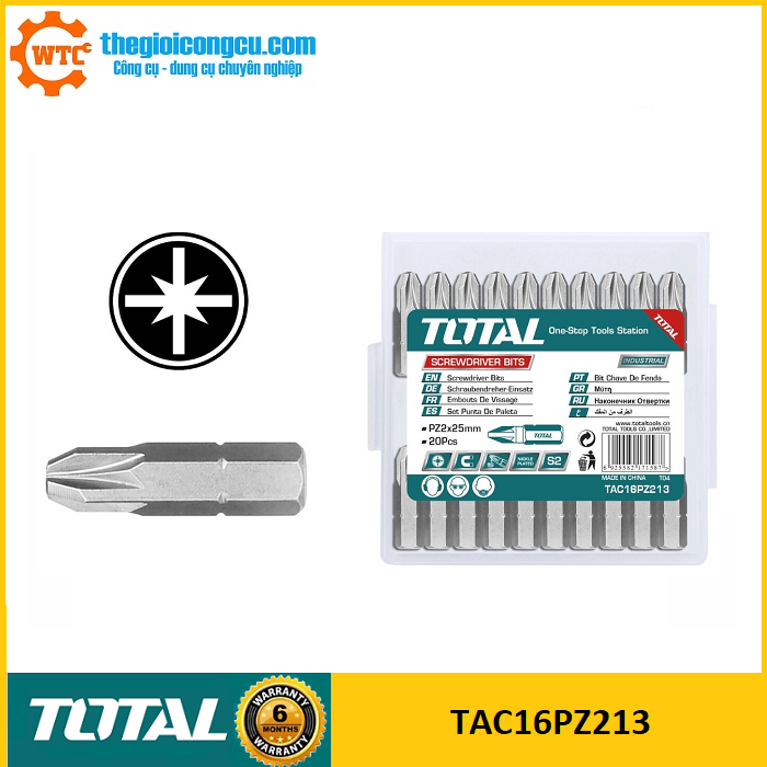 Bộ mũi vít bake 20 chi tiết Total TAC16PZ213