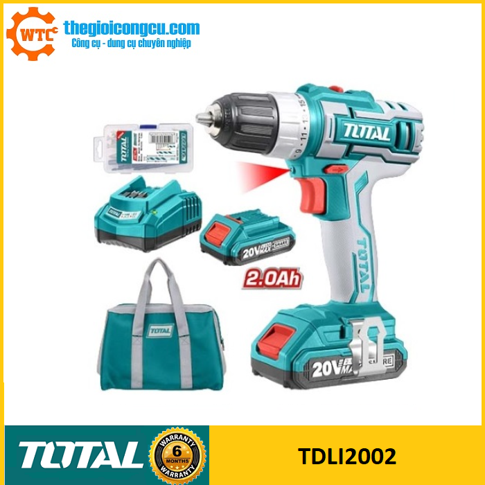 Máy khoan vặn vít dùng pin 20V Total TDLI2002
