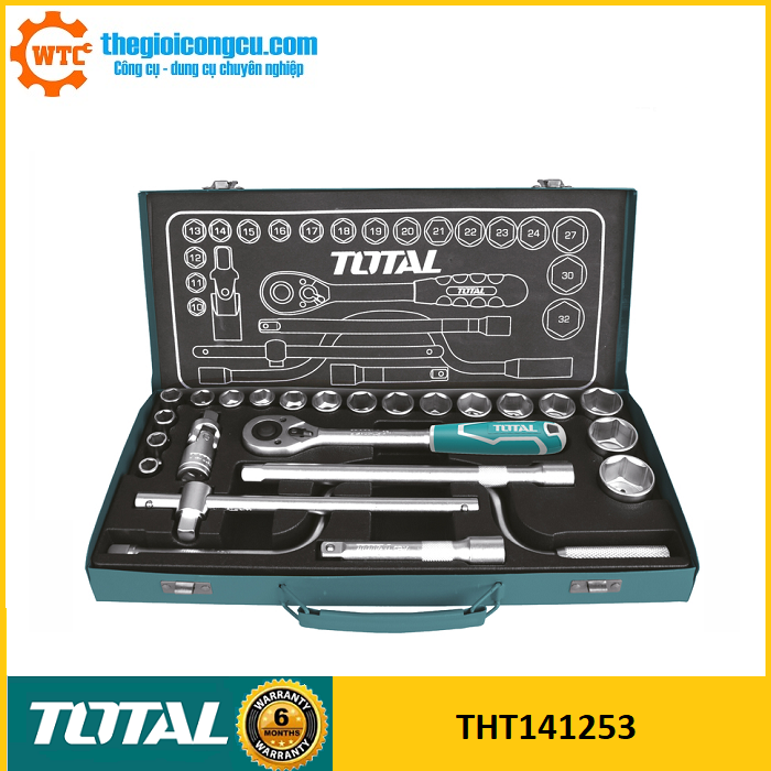 Bộ tuýp 1/2" 24 chi tiết Total THT141253