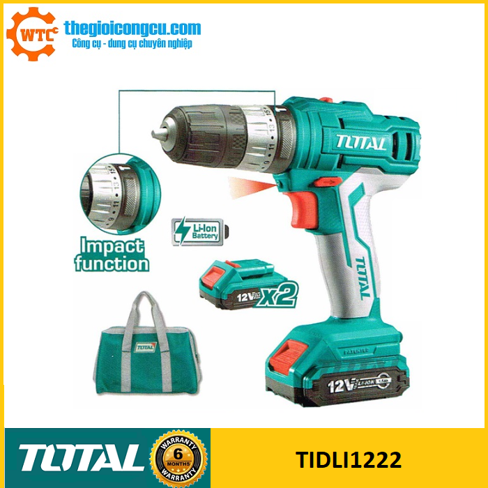 Máy khoan búa dùng pin Lithium 12V Total TIDLI1222