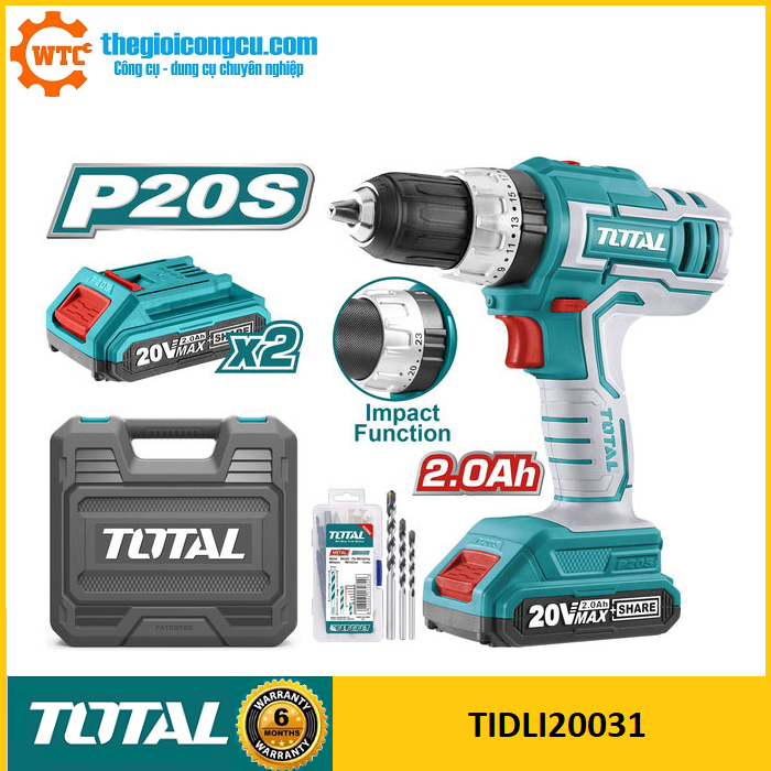 Máy khoan búa dùng pin 20V Total TIDLI20031