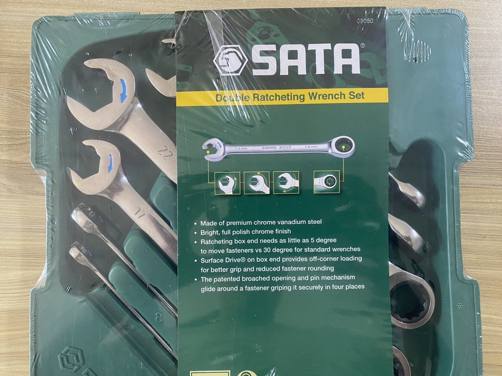 Bộ cờ lê vòng miệng tự động 07 chi tiết Sata 09-050