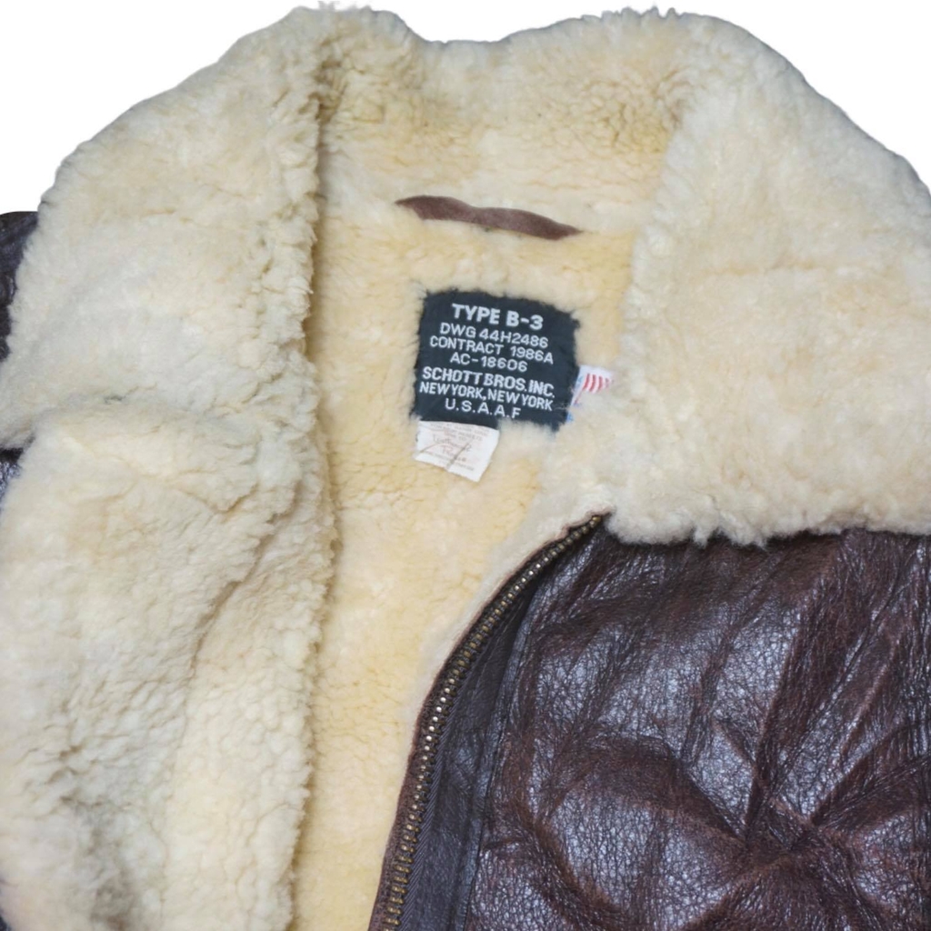 VINTAGE SCHOTT TYPE B3 NEWYORK LEATHER JACKET