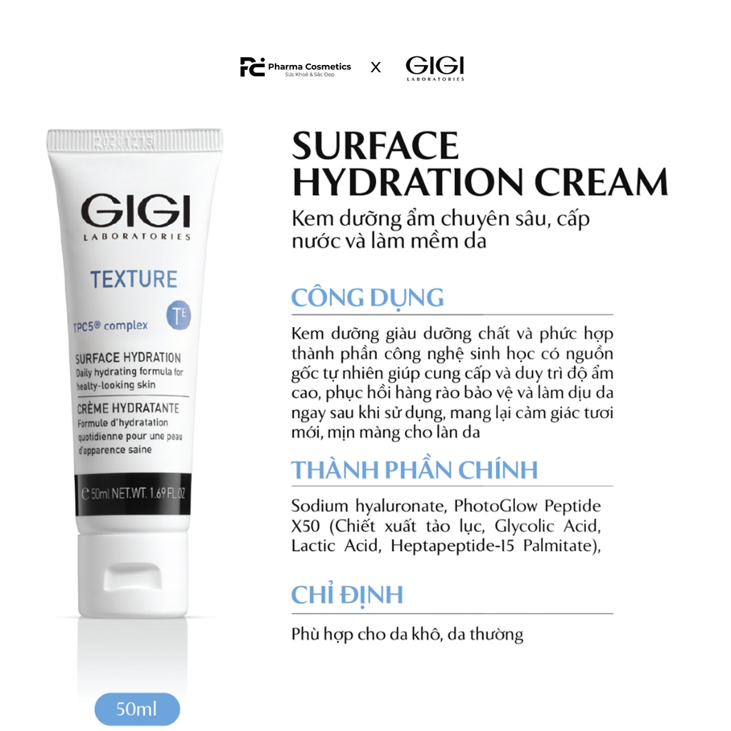 GIGI TEXTURE SURFACE HYDRATION CREAM / KEM DƯỠNG ẨM CHUYÊN SÂU, CẤP ...