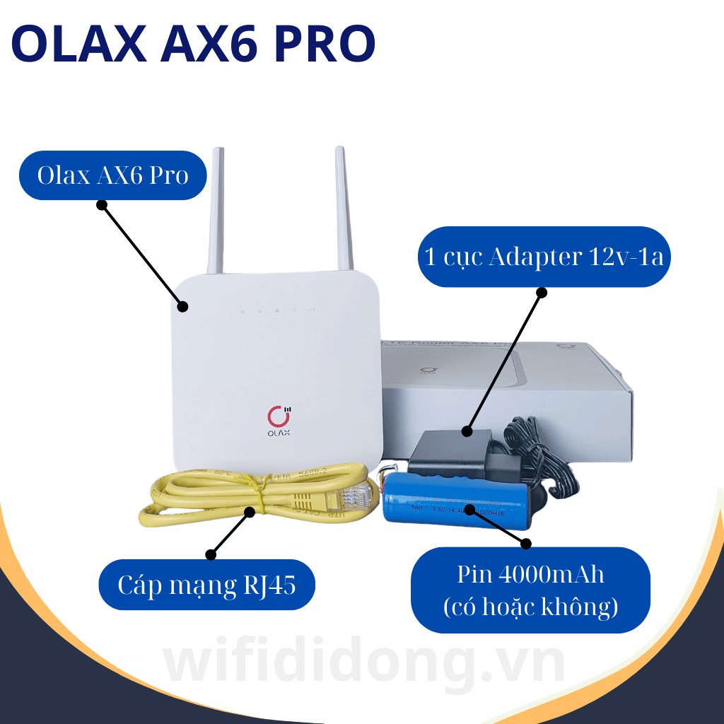 Olax AX6 Pro | Router WiFi 4G, Tốc Độ 300Mbps, Pin Dự Phòng 4000mAh ...