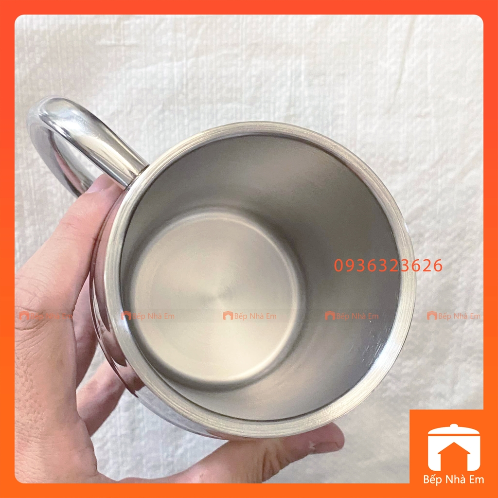 Ca Inox 304 2 Lớp Cách Nhiệt 500ml - Ca Trúc Inox 304 2 Lớp- Hàng Cao Cấp | Bếp Nhà Em