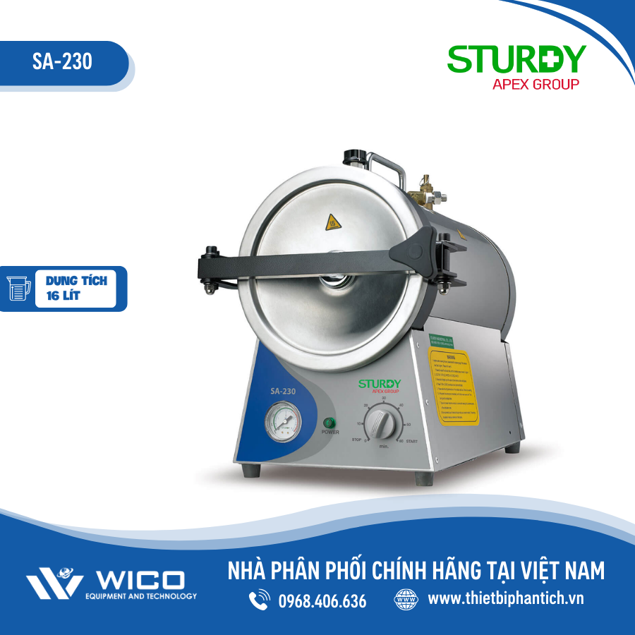 Nồi Hấp Tiệt Trùng Để Bàn 16 lít Sturdy Đài Loan SA-230 / SA-232 ...