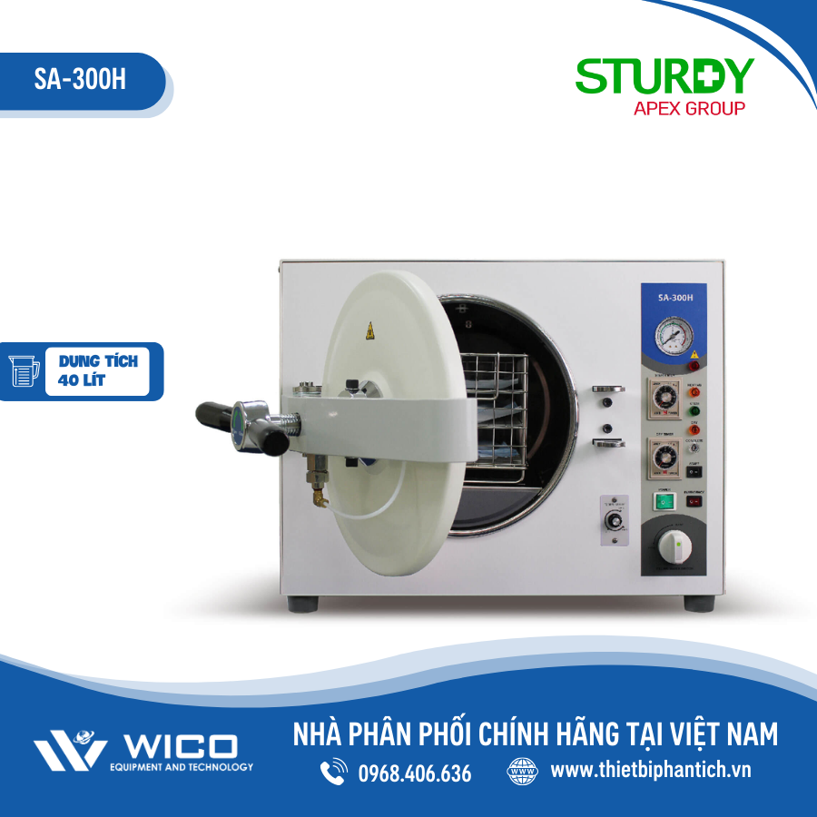 Nồi Hấp Để Bàn Sturdy Đài Loan SA-300H | 40 Lít - Sấy Tự Động | Thiết Bị Phân Tích™