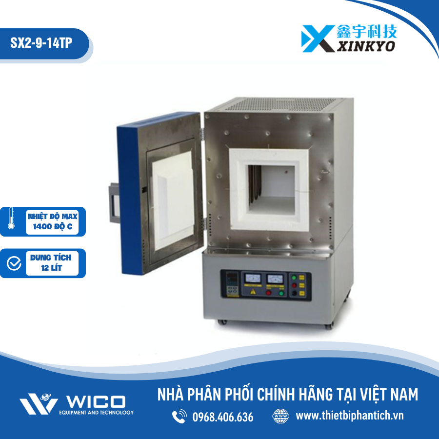 Lò Nung Trung Quốc 1400 Độ Xinkyo SX2-9-14TP | 12 Lít | Thiết Bị Phân Tích™
