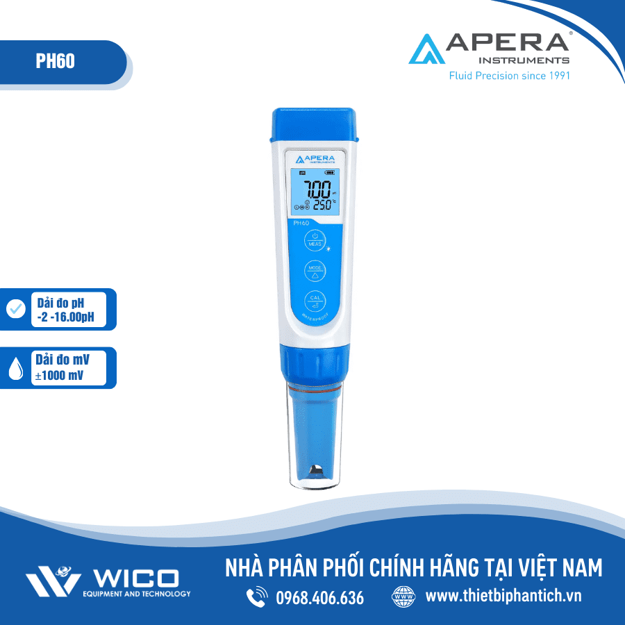 Bút đo chỉ tiêu Ph/mV/nhiệt độ trong nước Apera - Mỹ PH60 | Thiết Bị Phân Tích™