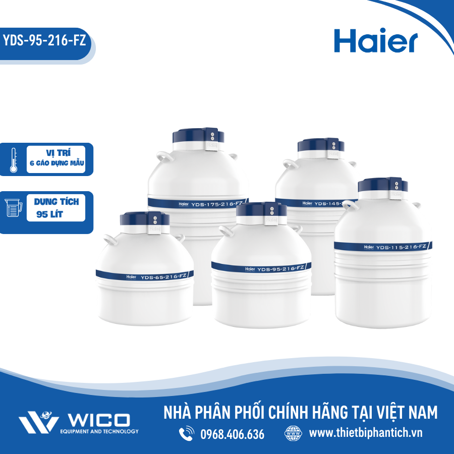 Bình Đựng Nitơ Lỏng Dung Tích 65 - 175 Lít Haier Biomedical YDS-FZ Series | Có giám sát nhiệt độ ...
