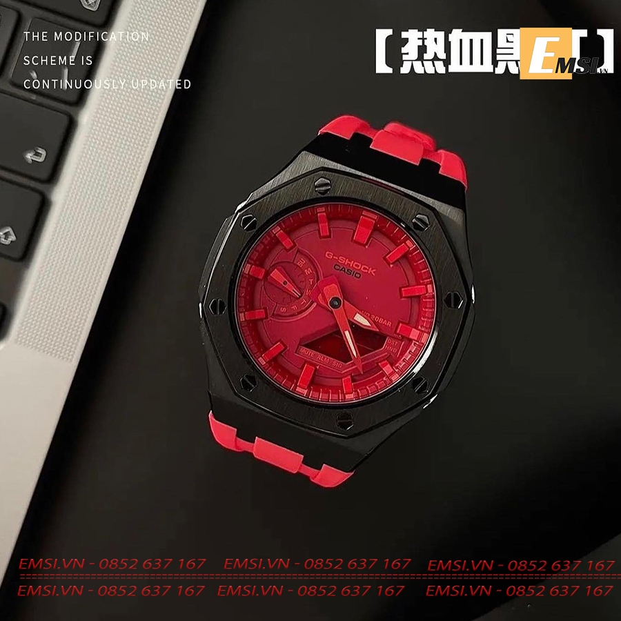 G-Shock - CUSTOM GA-2100-4A AP SILVER fULL BLACK - Special Emsi.vn