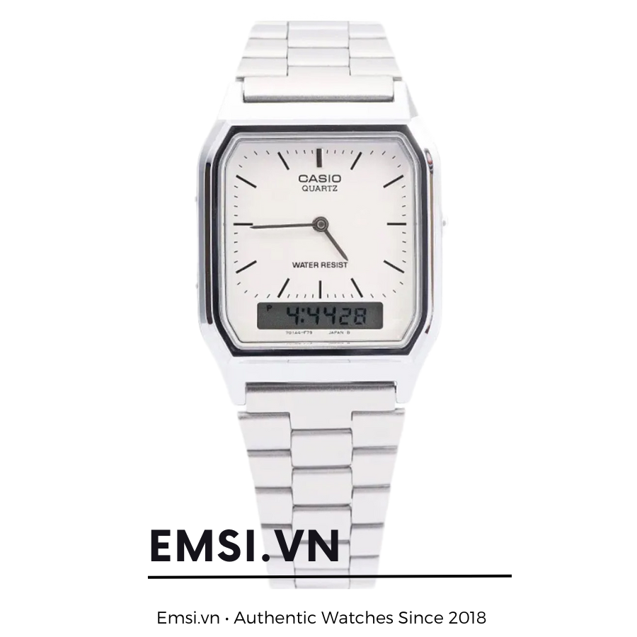 Casio AQ-230A-7D - Đồng Hồ Unisex - Điện Tử - Size Mặt 29.8mm - Kính Nhựa EMSI.VN