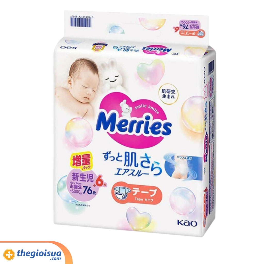 Tã dán Merries NB76+6