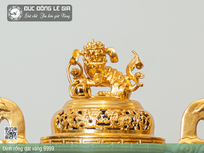 Đỉnh Thờ Bằng Đồng Hoa Văn Rồng dát vàng 9999 | Lê Gia Group - Giữ Chữ ...