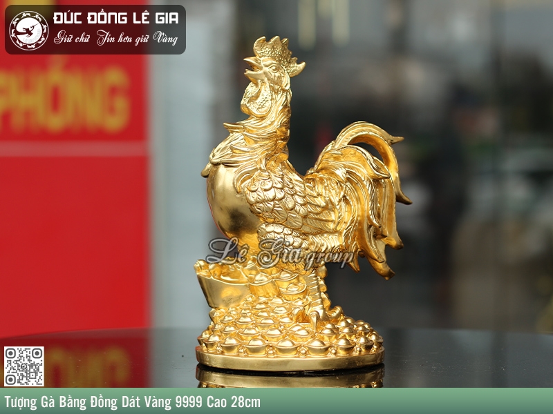 Tượng Gà bằng đồng dát vàng 9999 cao 28cm | Lê Gia Group - Giữ Chữ Tín ...