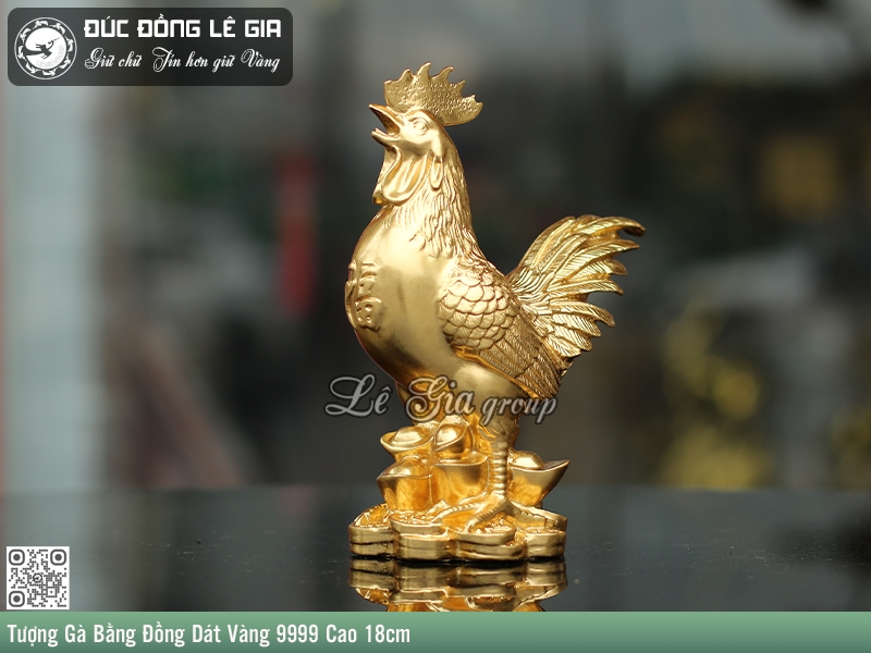 Tượng Gà bằng đồng dát vàng 9999 cao 18cm | Lê Gia Group - Giữ Chữ Tín ...