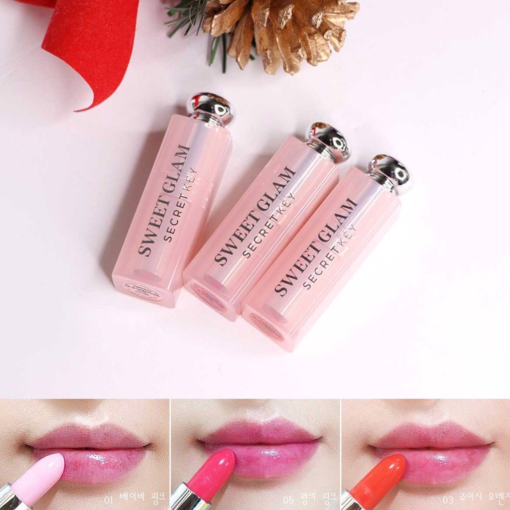 Set Son 3 Cây Secret Key Sweet Glam Tint Glow Mini Kit | Khongcoson.com
