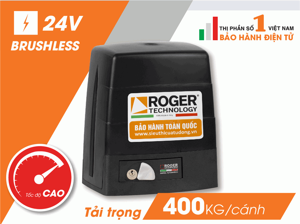 BỘ MOTOR CỔNG TRƯỢT TỰ ĐỘNG KIT BM30 | 24V | 400 KG