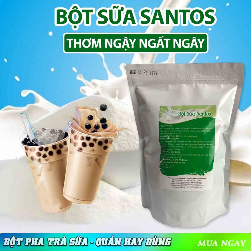 Bột sữa Santos 35D ( 1kg ) | Bột pha trà sữa | Giá rẻ