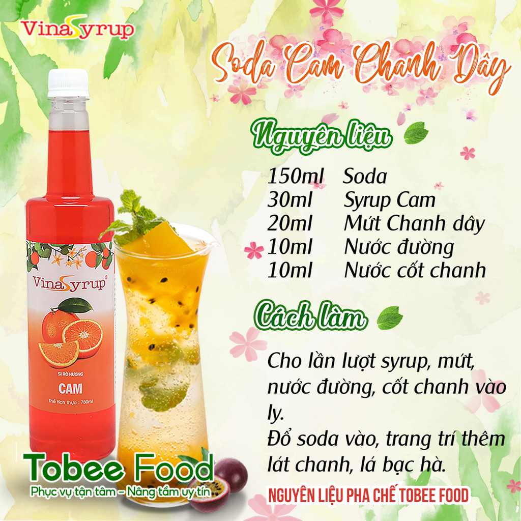 SYRUP VINA - 750 ml - VINA SYRUP | Nguyên liệu pha chế - TOBEE FOOD