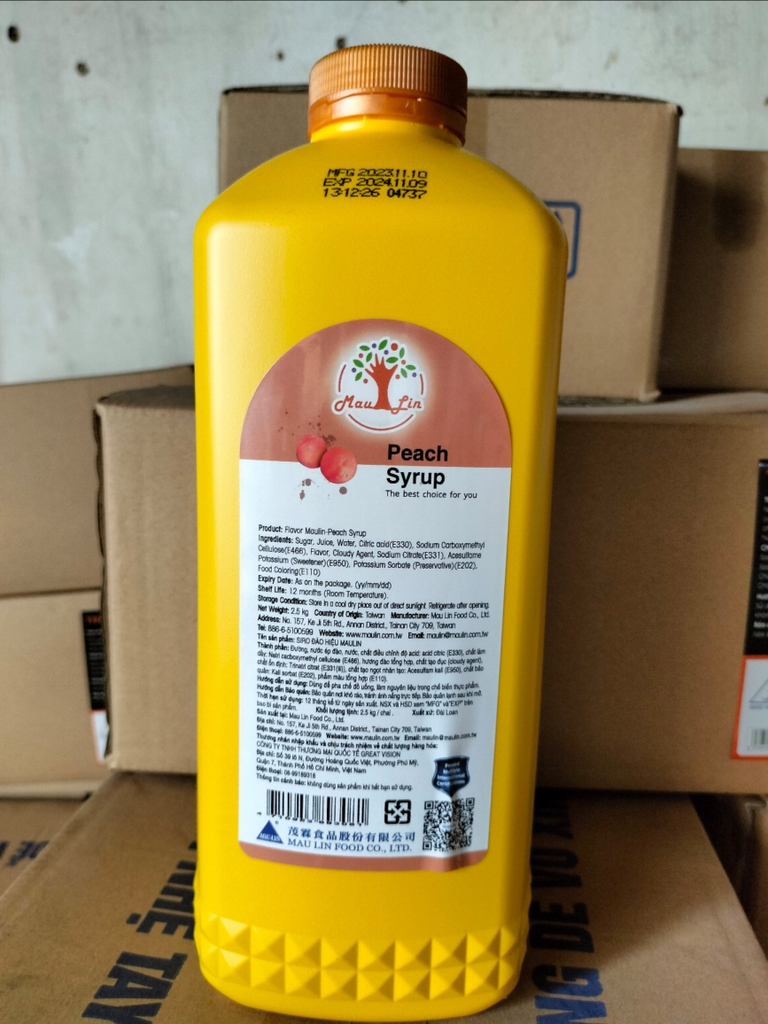 Syrup Maulin Đào 2.5kg | Siro làm đá bào | Pha trà trái cây