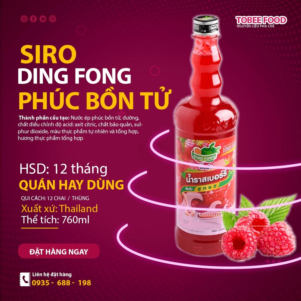 Siro DingFong Phúc Bồn Tử | Làm đá bào thơm ngon | Mua ngay