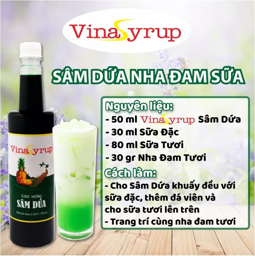 Siro Vina Sâm Dứa 750mL | Nguyên liệu pha chế | Giá rẻ